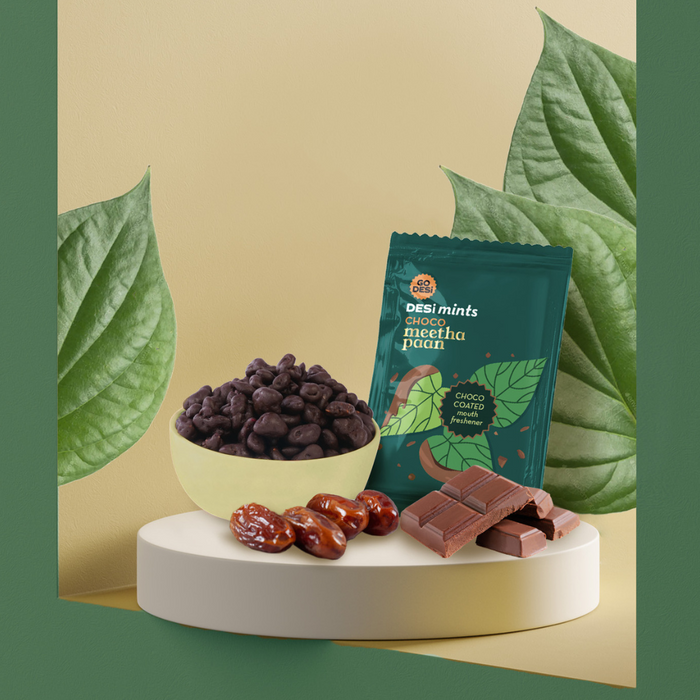 Choco Meetha Paan | 100% Natural Refreshment | Choco coated mints | Bo