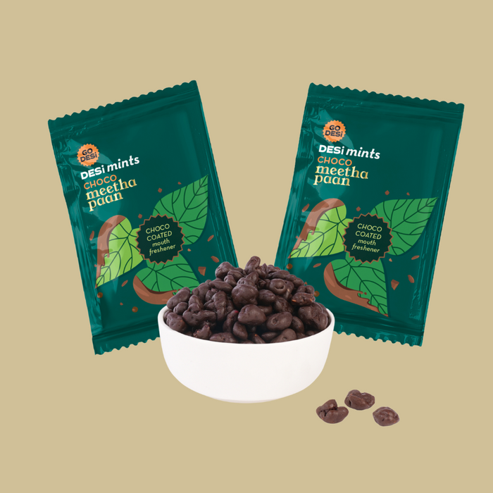 Choco Meetha Paan | 100% Natural Refreshment | Choco coated mints | Bo
