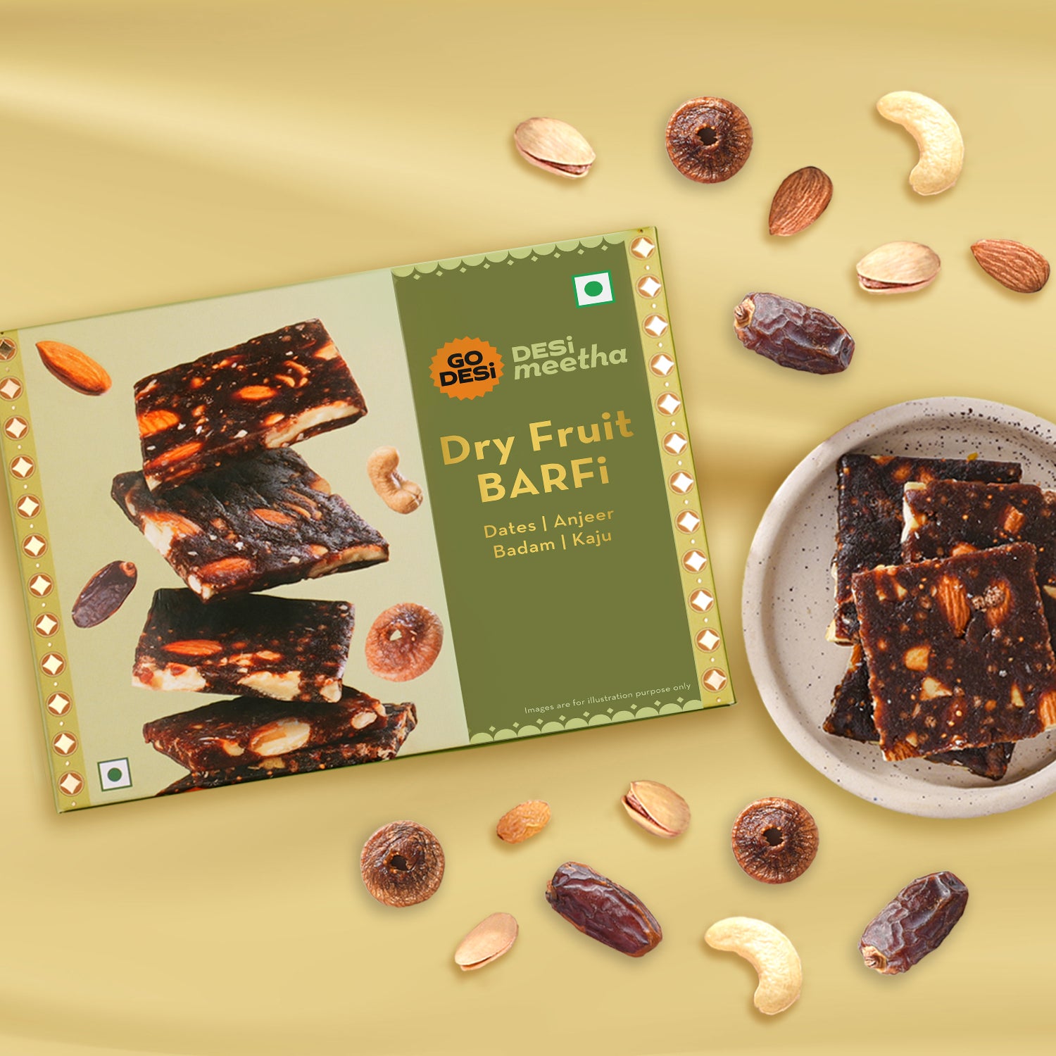 Dry-Fruit Date Bars | No Refined Sugar – 100% Natural | Anjeer, Dates,