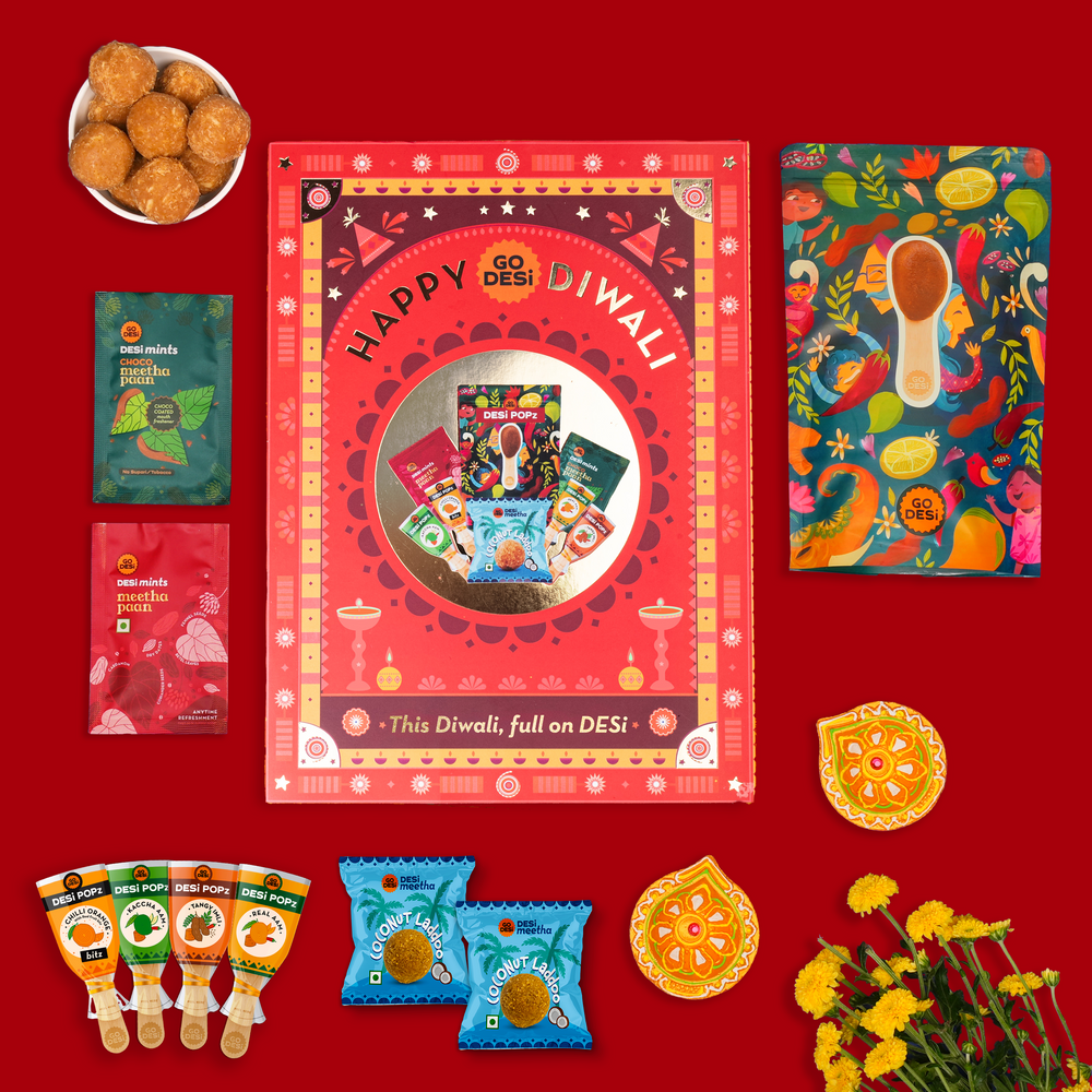 Shubh Diwali Gift Hamper | Indian Mithai, Desi Popz, Diyas | Diwali Gi