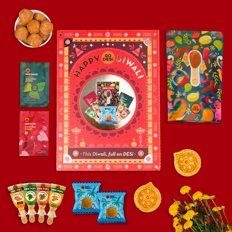 Shubh Diwali Gift Hamper | Indian Mithai, Desi Popz, Diyas | Diwali Gi