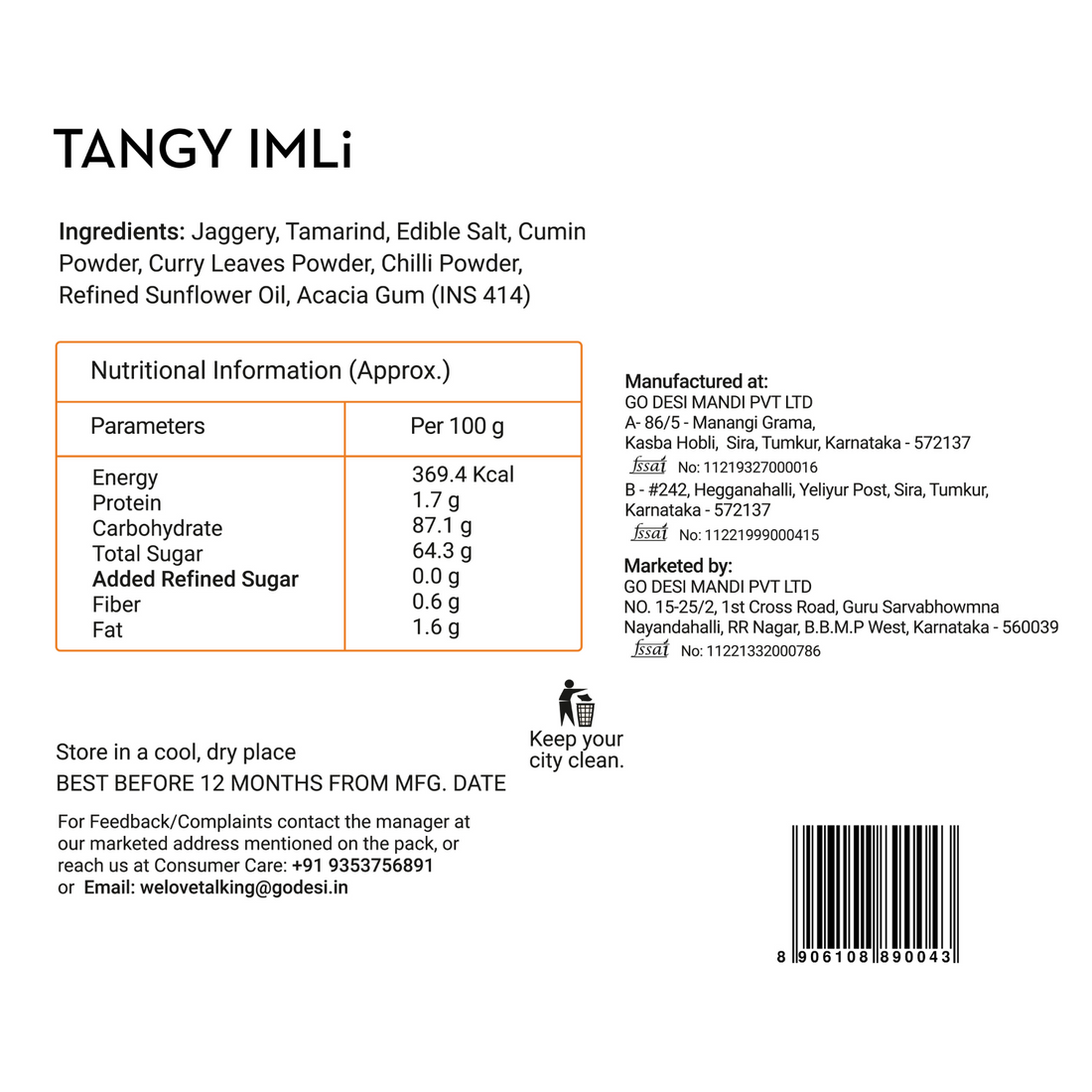 GO DESi Imli Pop Tamarind Candy (All Natural, No Sugar) - 50 pieces